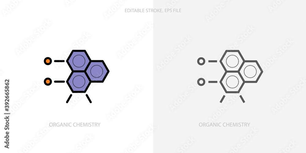 Organic chemistry icon for your website, logo, app, UI, product print ...