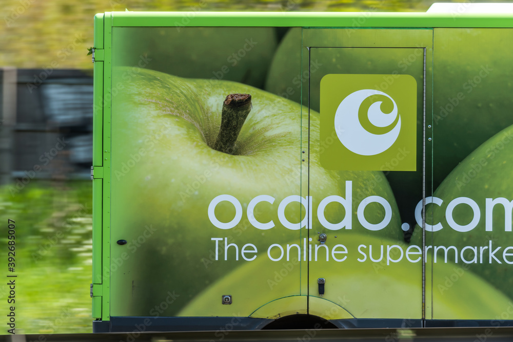 Northampton, UK - May 10th 2019: ocado home delivery van on uk motorway ...