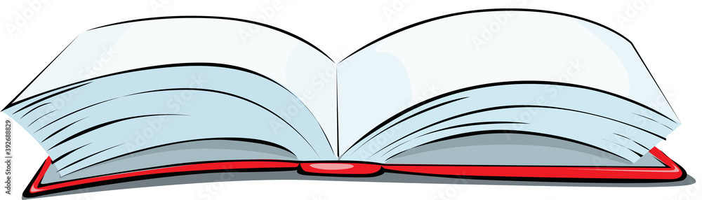 Open Book - Black Line Illustration Vector Sketch Stock Vector | Adobe ...