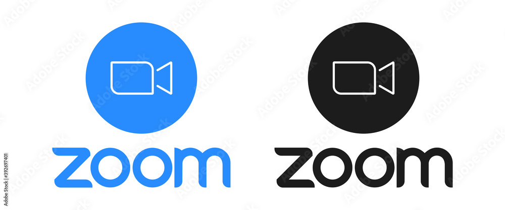 Zoom Video Communications. Zoom logo. Application for video ...