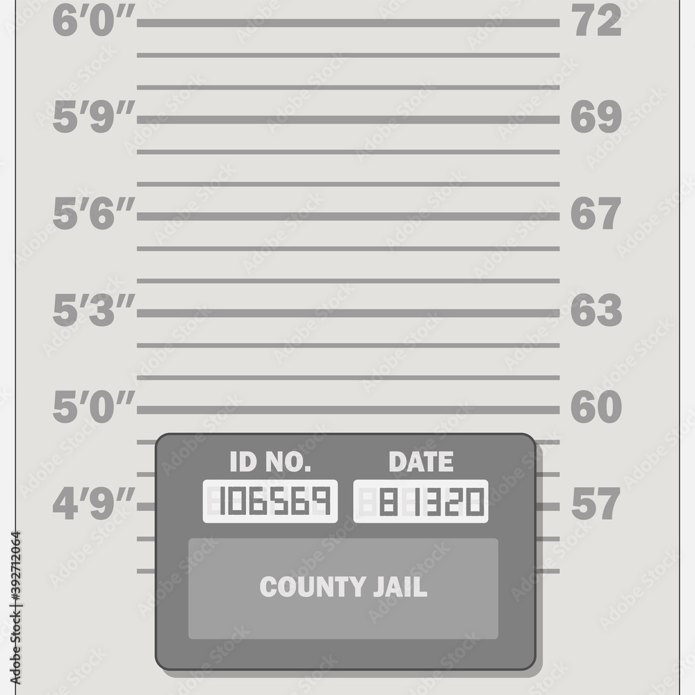 Mugshot measuring scale template Stock Vector | Adobe Stock