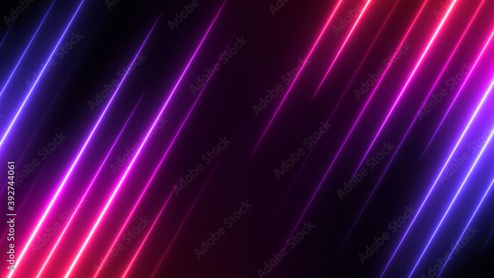Neon lights illustration. Night club party graphic effects. Abstract ...