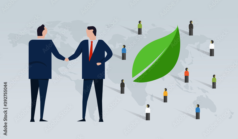 new green deals handshake sustainable environment agreement together ...