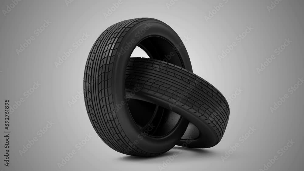 4K Loop Animation of Car Tire Wheel Rotating on different backgrounds ...