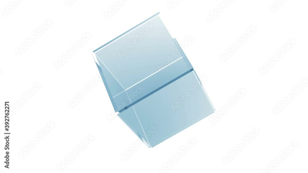 Empty Glass Cube on white and Green Screen background. 4K Loop Rotation ...