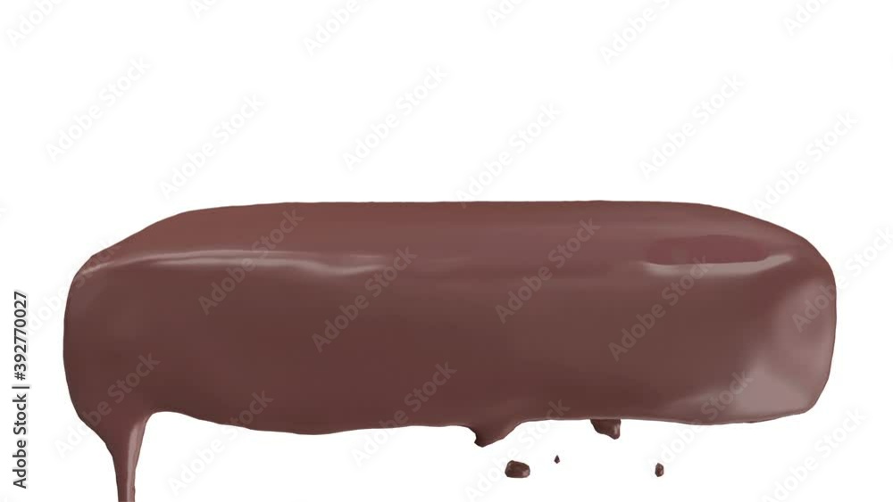 4K Animation of Melted Milk Chocolate Pouring into Caramel to make a ...