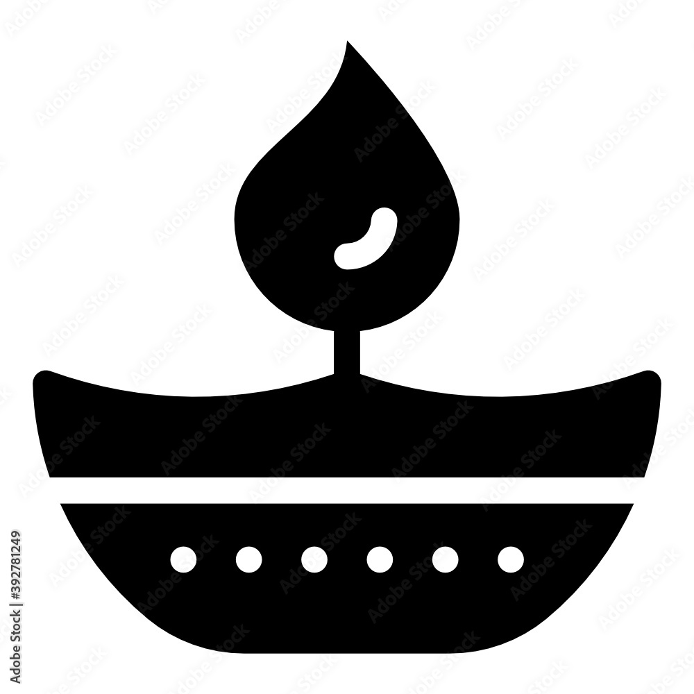 Indian diwali lamp, vector in editable style Stock Vector | Adobe Stock