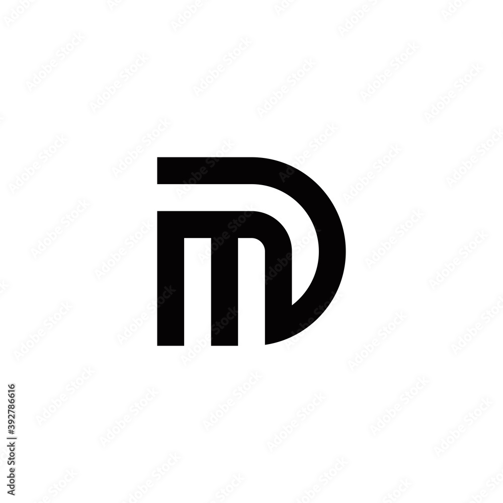 m d md dm initial logo design vector graphic idea creative Stock ...