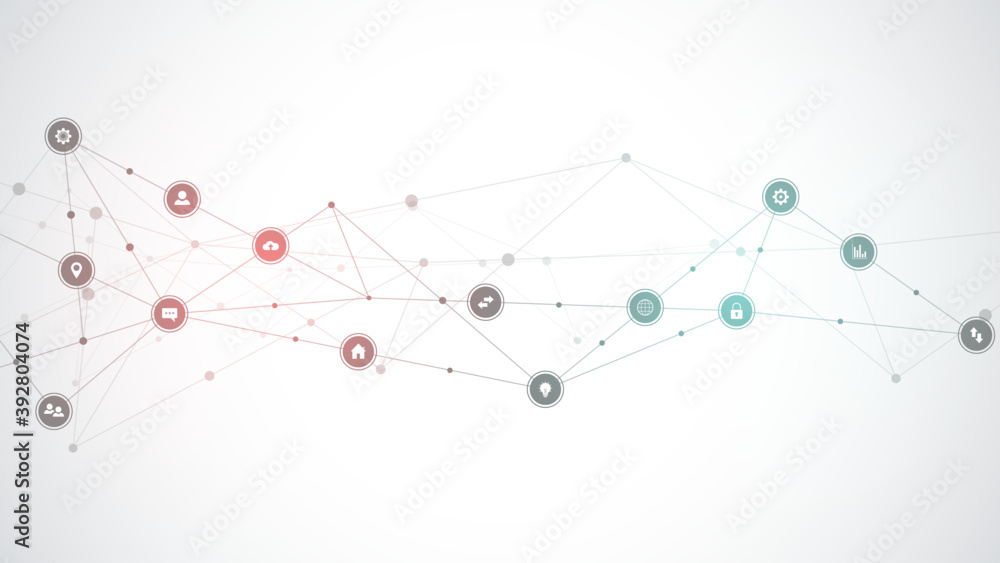 Information technology background with infographic elements and flat ...