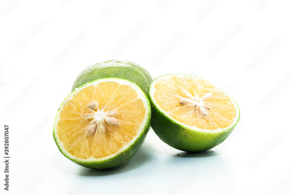 mosambi sweet lime fruit with white background full cut Stock Photo ...