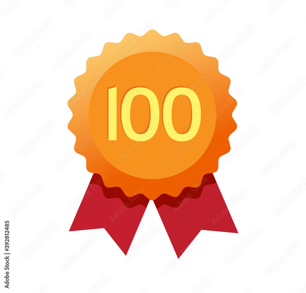 100 years anniversary idea, hundred number points or percent ...