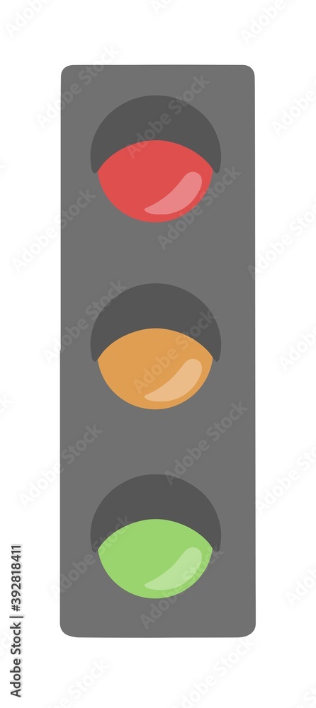 Simple traffic light sign red orange green illustration vector clipart ...