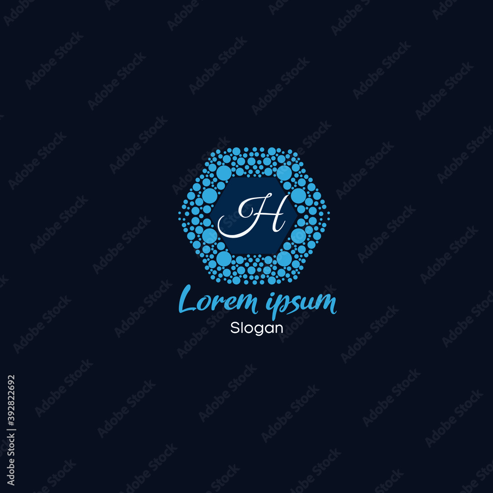 Logo Design For Letter H .Hexagon Vector Bubbles Design For Alphabet H ...