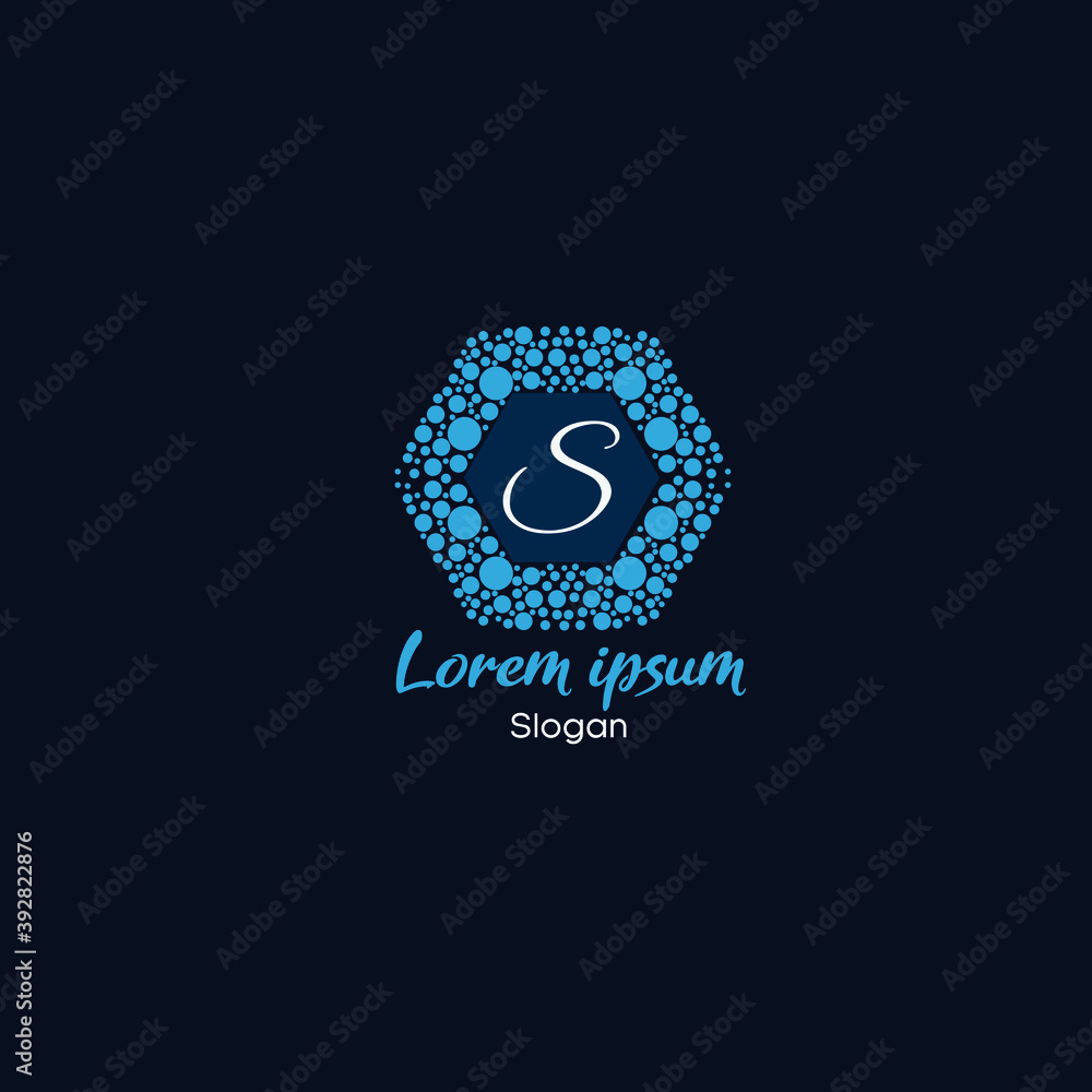 Logo Design For Letter S .Hexagon Vector Bubbles Design For Alphabet S ...