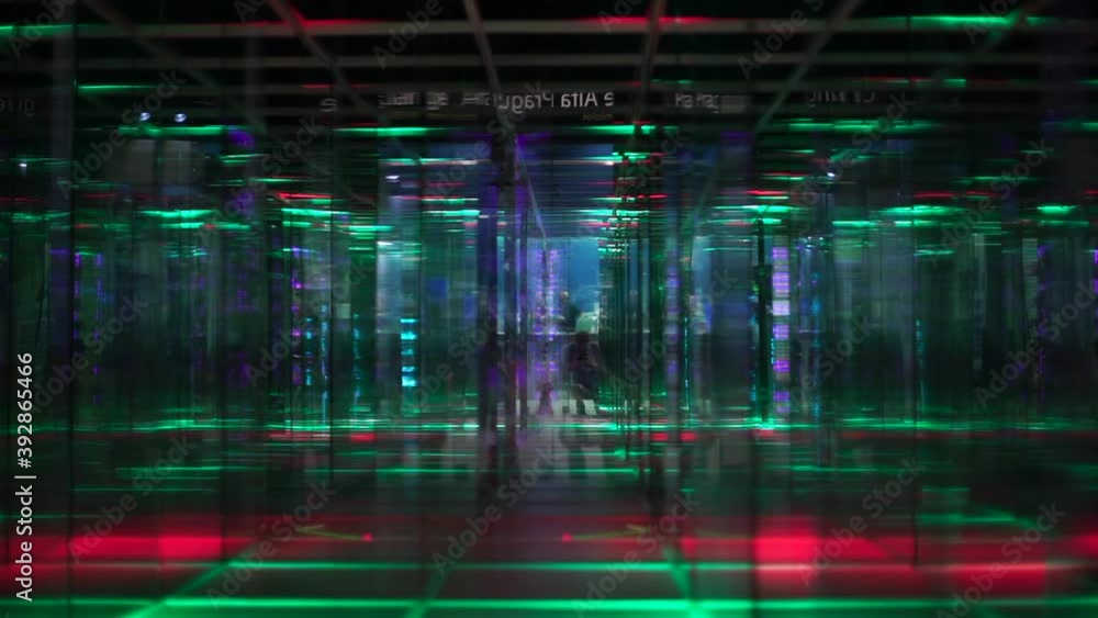 Illuminated integration. Multi-colored space lighting. The ...