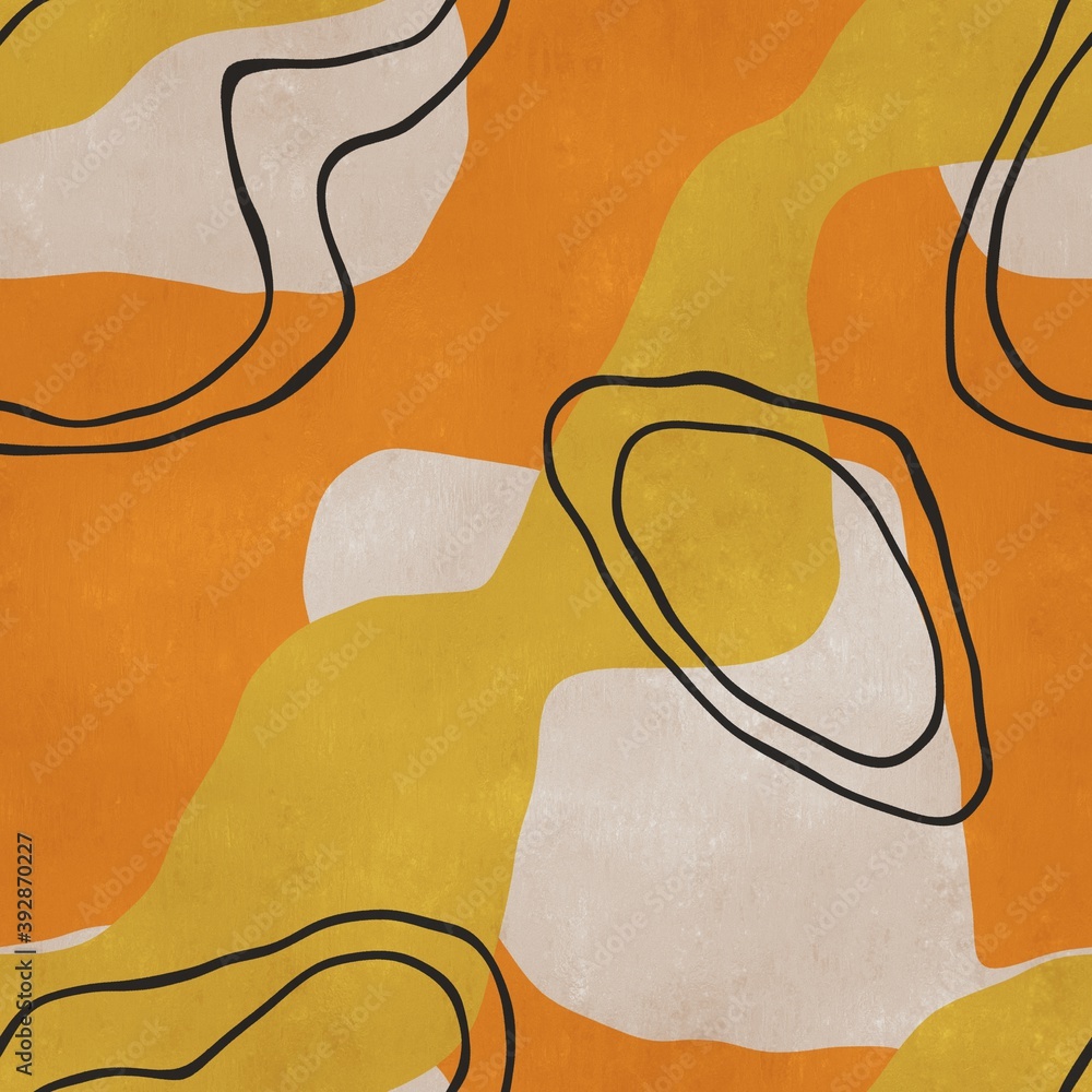 Seamless organic rounded curvy shapes naive design. High quality ...