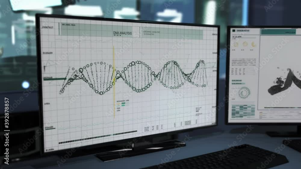 Vidéo Stock Two computer screens. White medical room. The structural ...