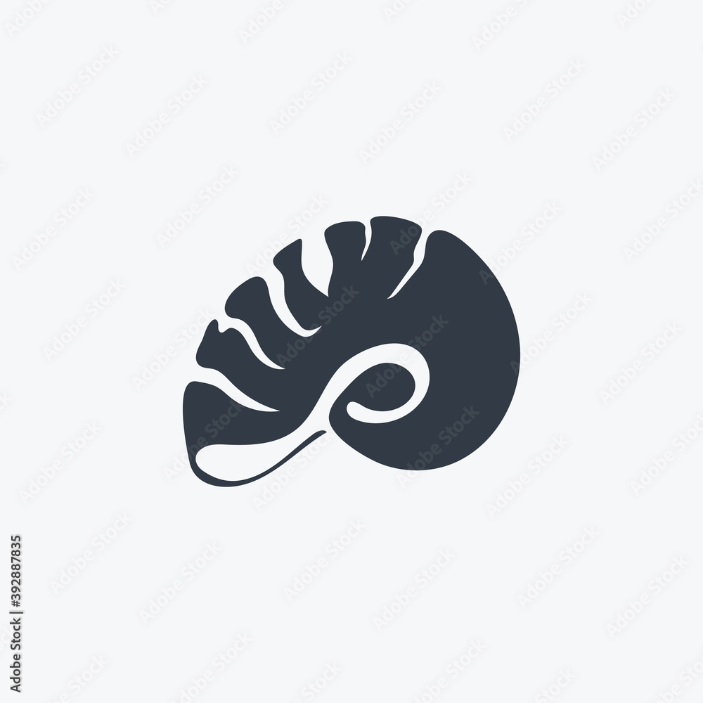 Seashell icon isolated on clean background. Seashell icon concept ...