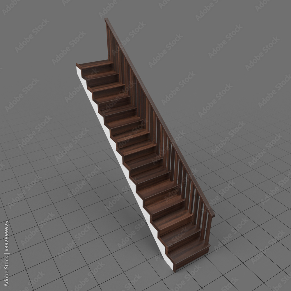 Wooden staircase Stock 3D asset | Adobe Stock