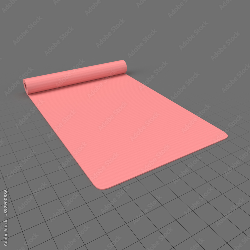 Half rolled yoga mat Stock 3D asset | Adobe Stock