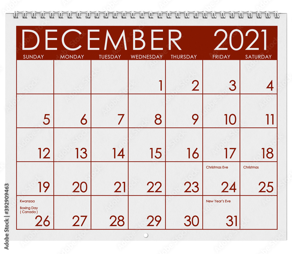 December Month Calendar