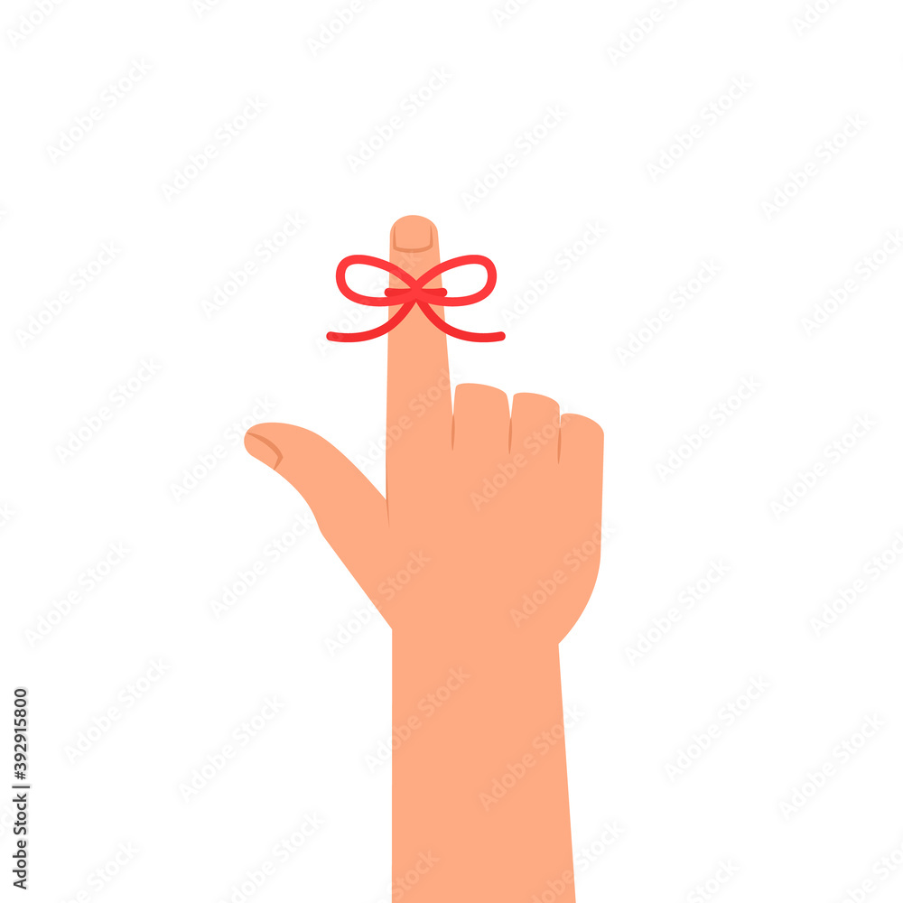 String on finger reminder icon. Clipart image isolated on white ...