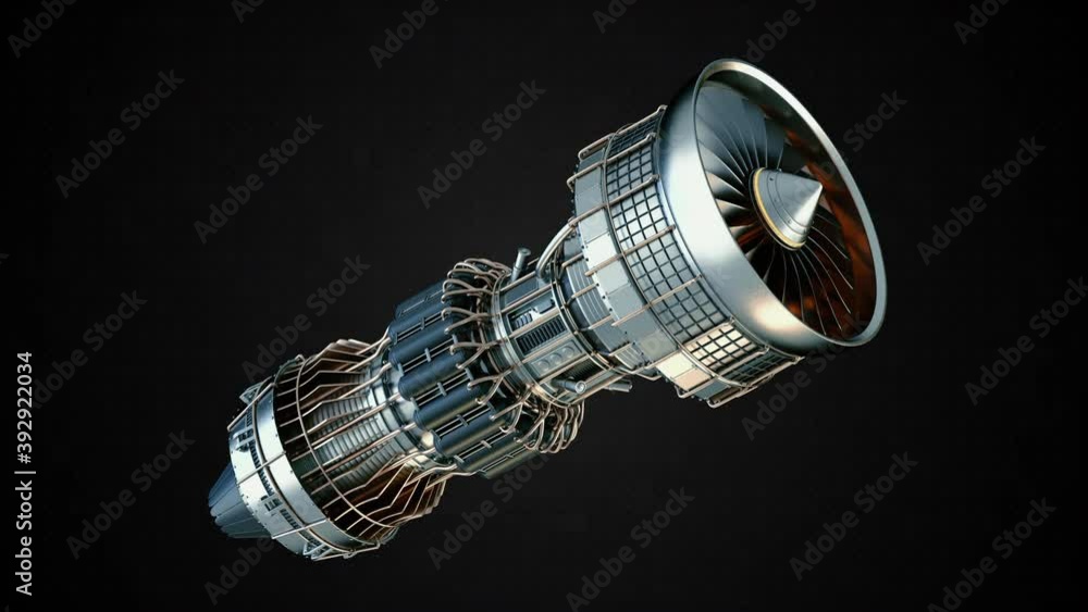 Concept of Industry 4.0 Generated Engineering Turbine. Looping Rotate ...