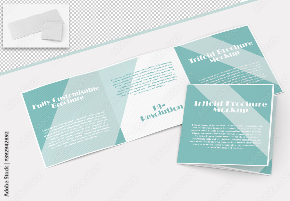 Mockup of Trifold Brochures Stock Template | Adobe Stock