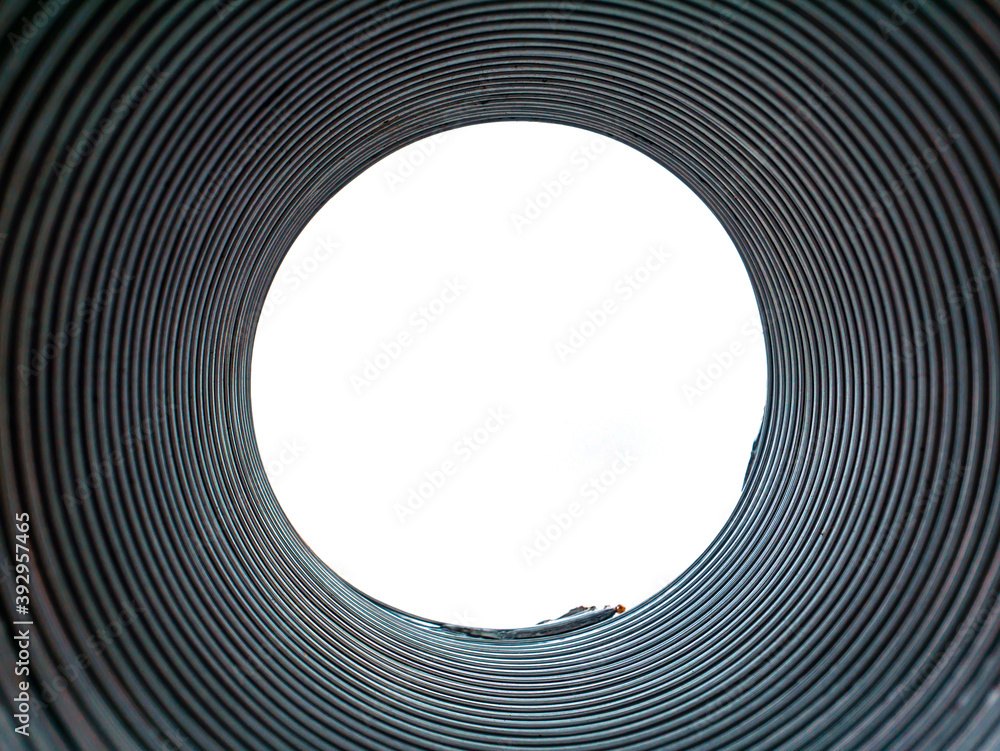 The texture of the metal corrugated ventilation pipe. Metal corrugation ...