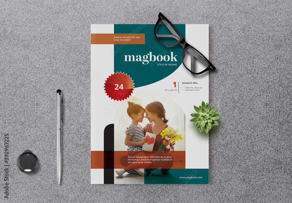 Colorful Magazine Layout Stock Template | Adobe Stock