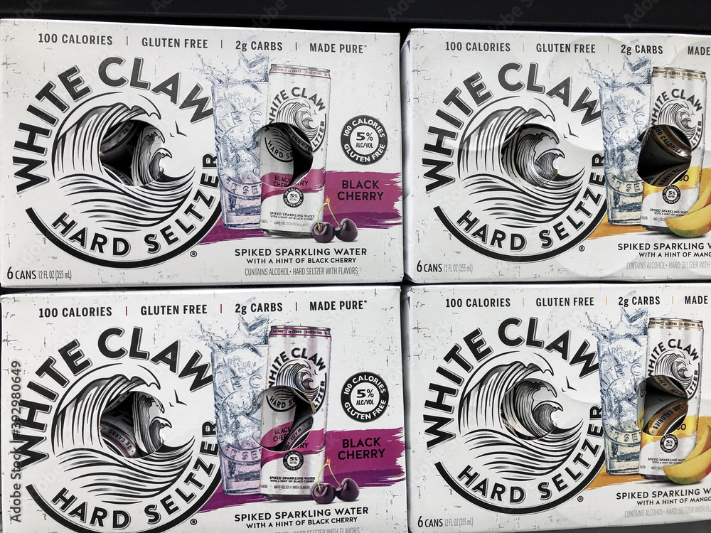 Indianapolis - Circa November 2020: White Claw Hard Seltzer display. In ...
