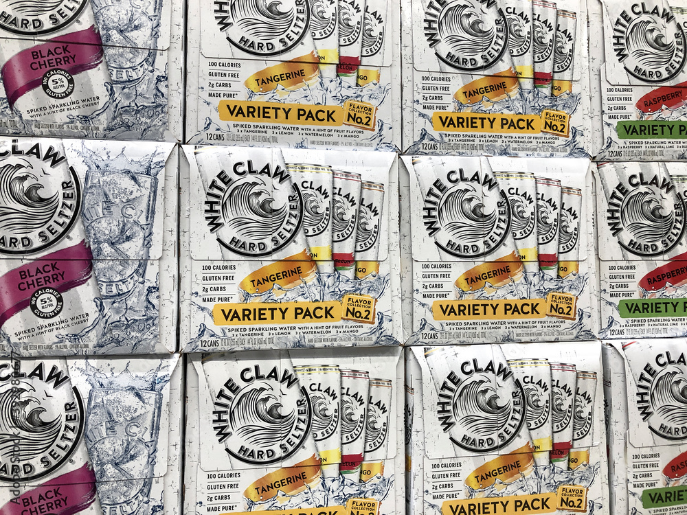 Indianapolis - Circa November 2020: White Claw Hard Seltzer display. In ...
