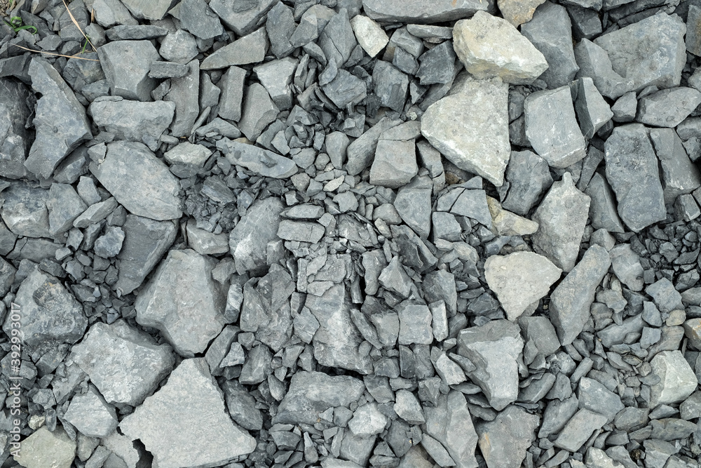 Crushed stone. Gravel texture or gravel background. Closeup pile of ...