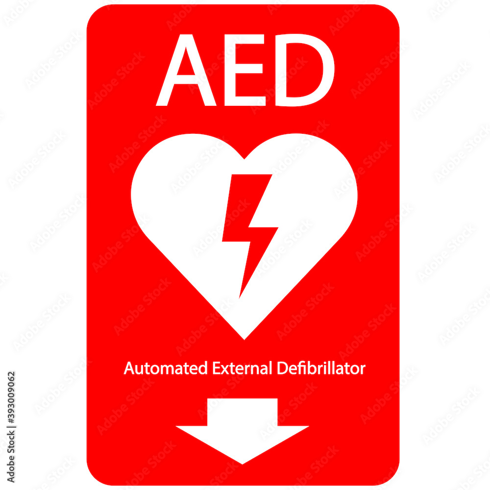 AED,automated external defibrillator / aed sign with heart and ...