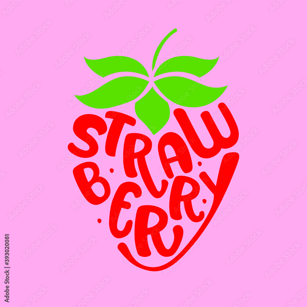 vector strawberry icon, strawberry font style, fun writing style ...