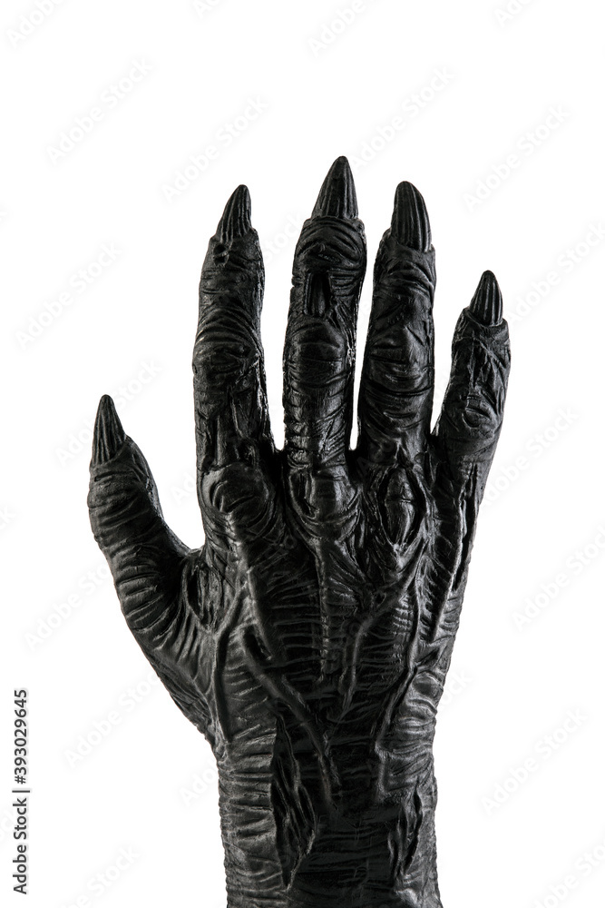 Creepy monster hand isolated on white background with clipping path ...