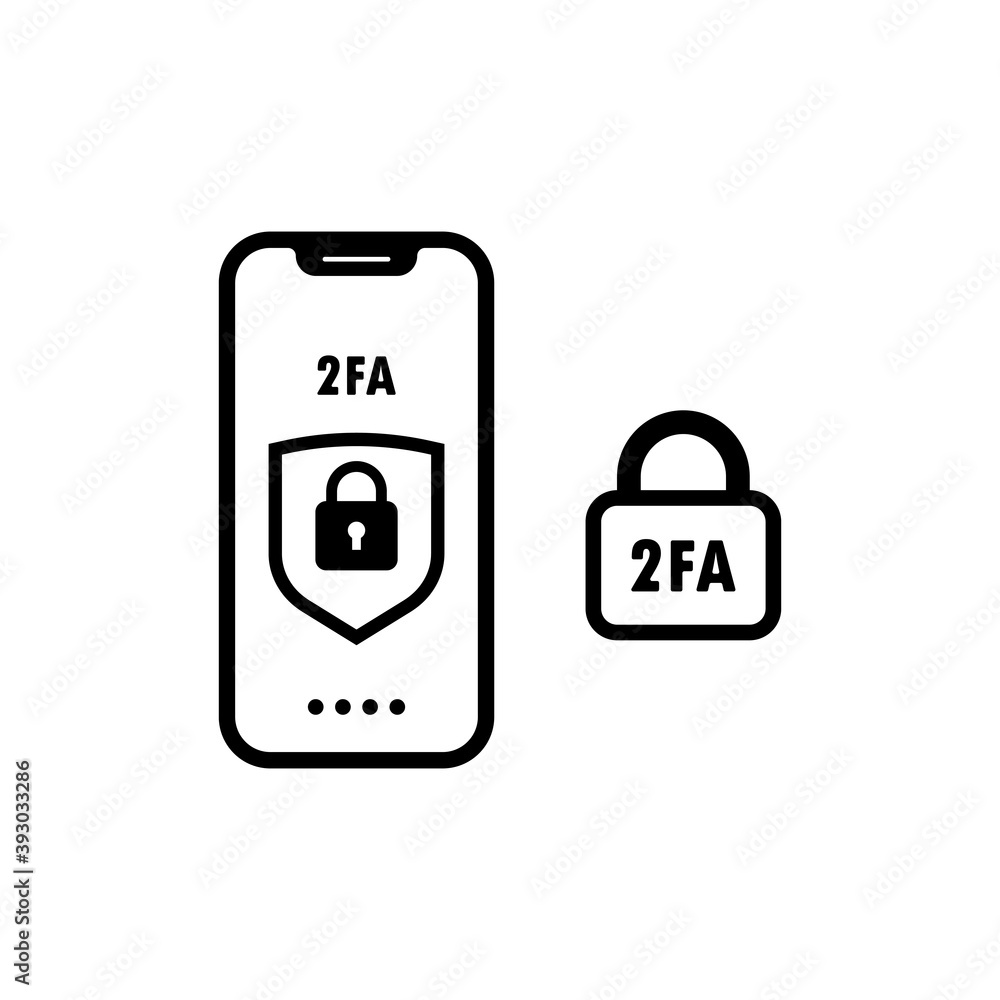 Two step authentication icon illustration. 2fa icon password secure ...