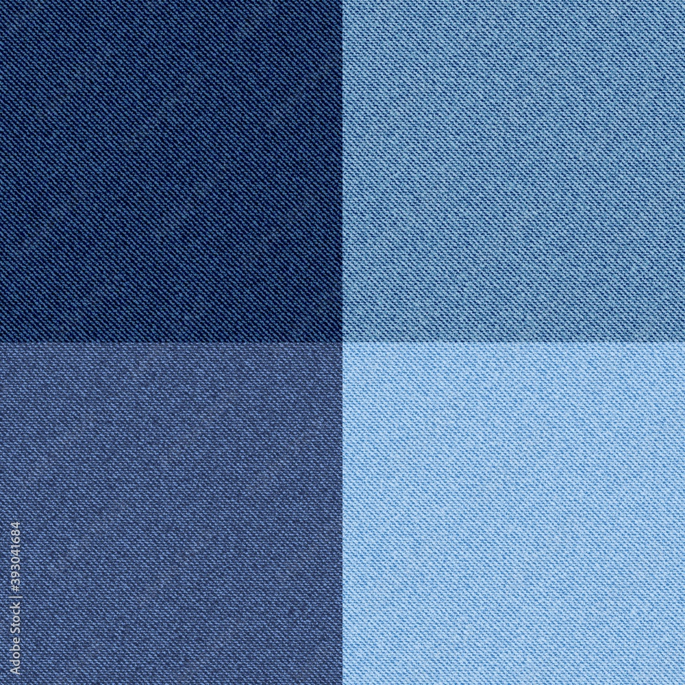 Denim texture. Seamless blue checkered pattern, cotton tissue print ...