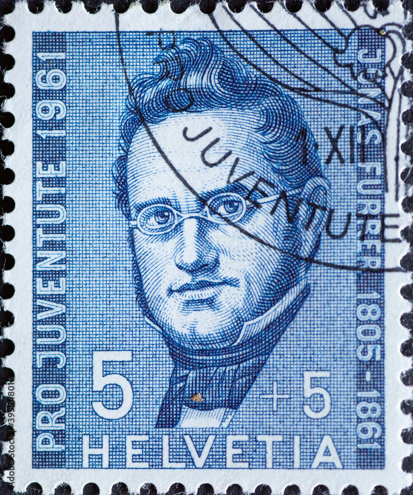 Switzerland - Circa 1961 : a postage stamp printed in the swiss showing ...