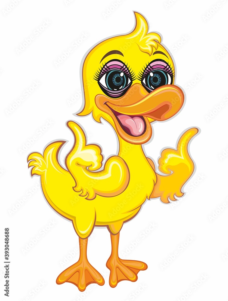 Cute duck cartoon isolated on white background Stock Vector | Adobe Stock
