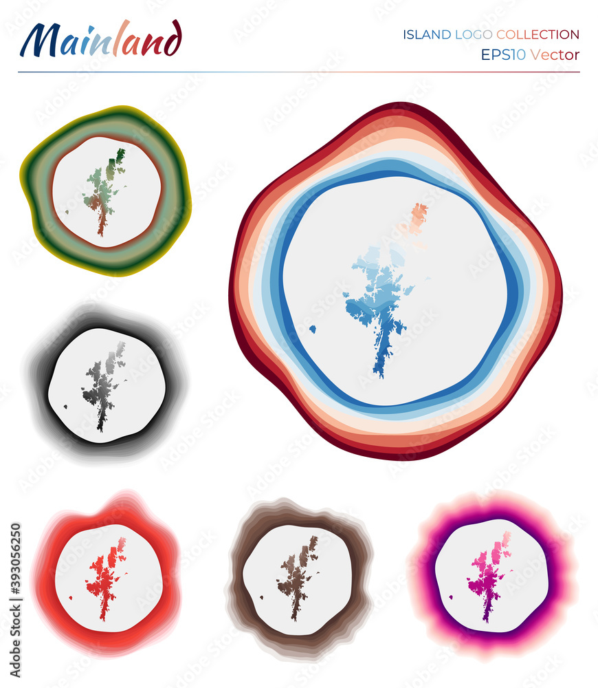 Mainland logo collection. Colorful logo of the island. Unique layered ...