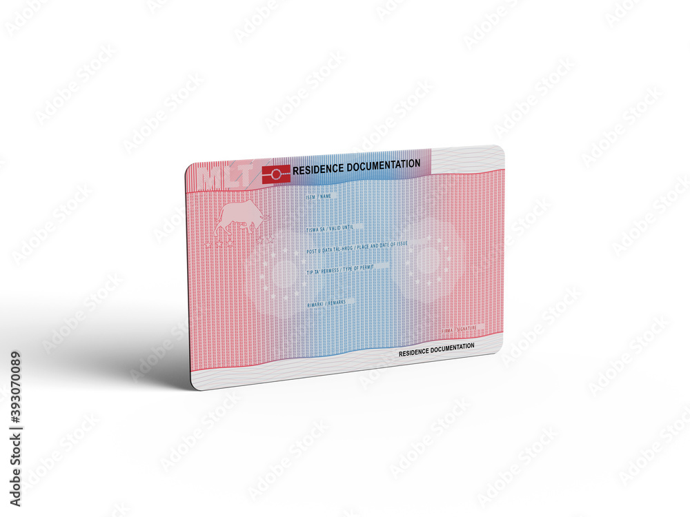 malta European residence permit, Concept photo for immigration, 3D ...