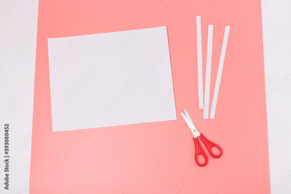 strips cut from paper, cow craft for kids project, step by step ...