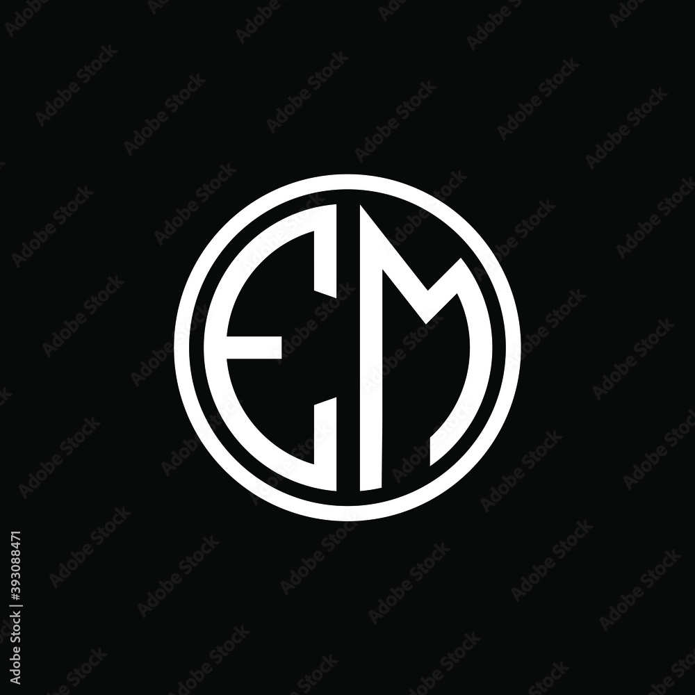 EM MONOGRAM letter icon design on BLACK background.Creative letter EM/E ...