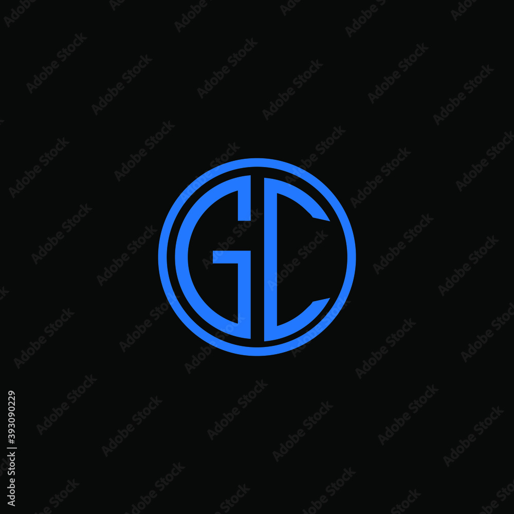 GC MONOGRAM letter icon design on BLACK background.Creative letter GC ...