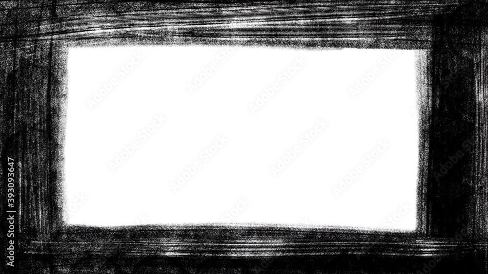 Wide sketchy border frame, stop motion animation isolated on a white ...