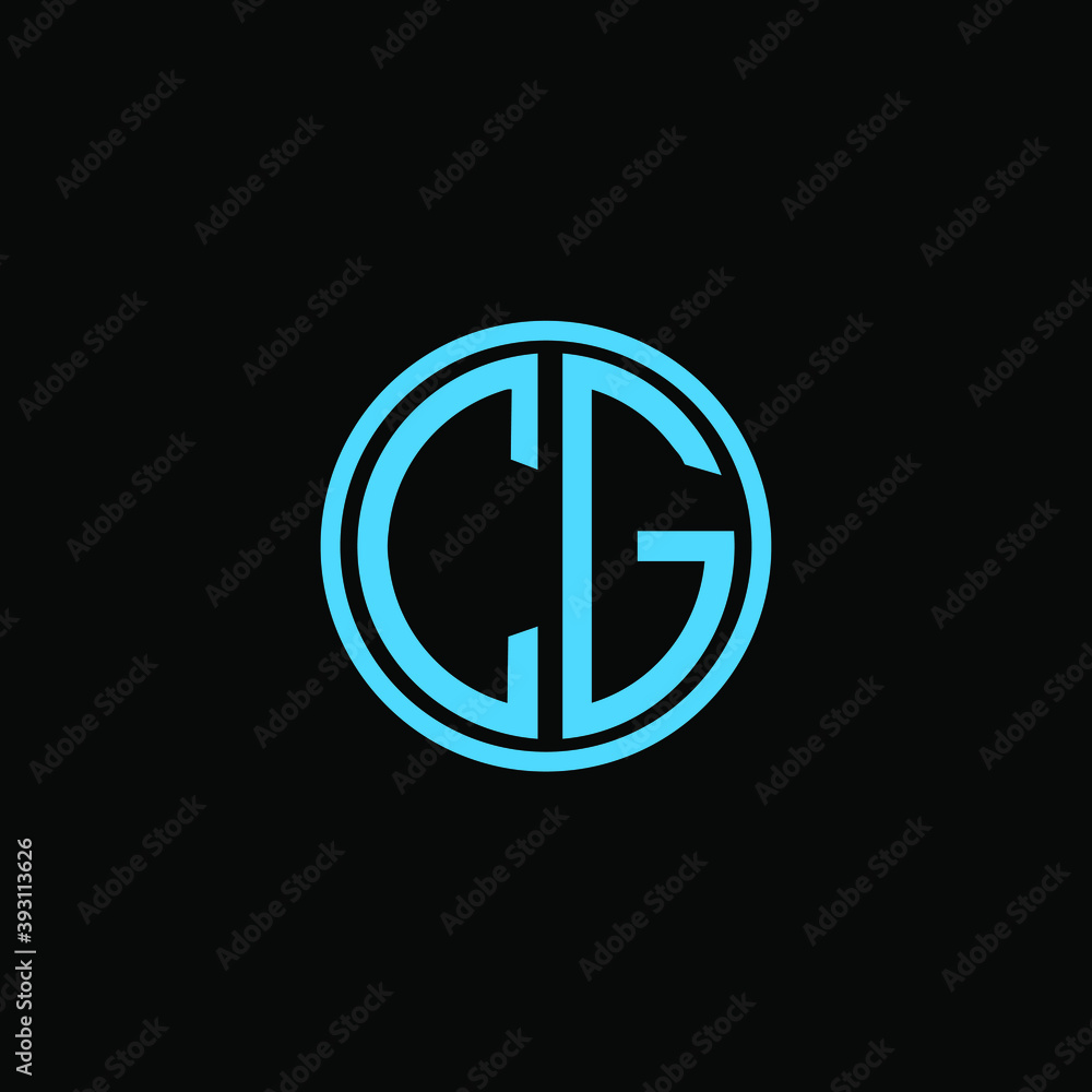 CG MONOGRAM letter icon design on BLACK background.Creative letter CG/C ...