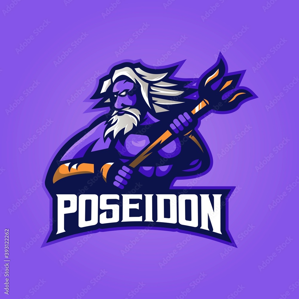 Poseidon mascot logo design vector with modern illustration concept ...