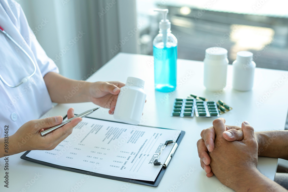 The doctor is currently recommending a bottle of therapeutic medicine ...