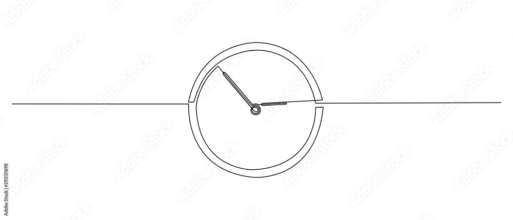 Continuous line drawing of Clock. Stock Vector | Adobe Stock